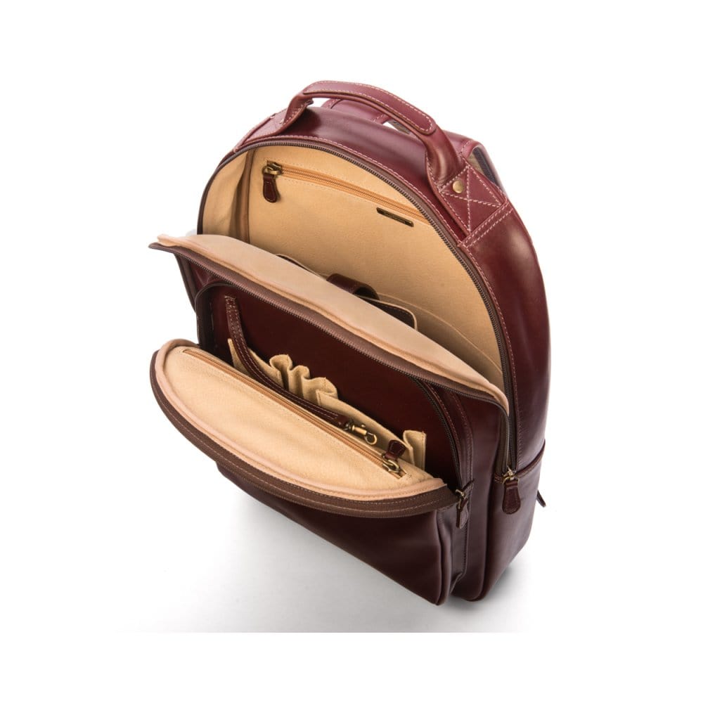 Leather Laptop Backpack 15", Dark Tan | Backpacks | SageBrown