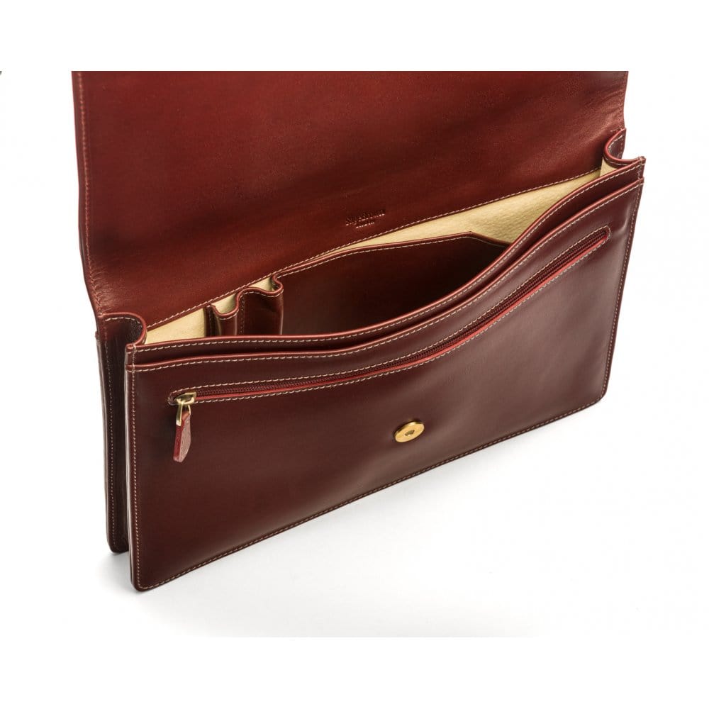 A4 Flap Over Document Case, Dark Tan | Folders | SageBrown