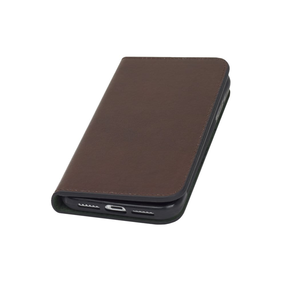 Leather iPhone XR Case, Dark Tan | iPhone Cases | SageBrown