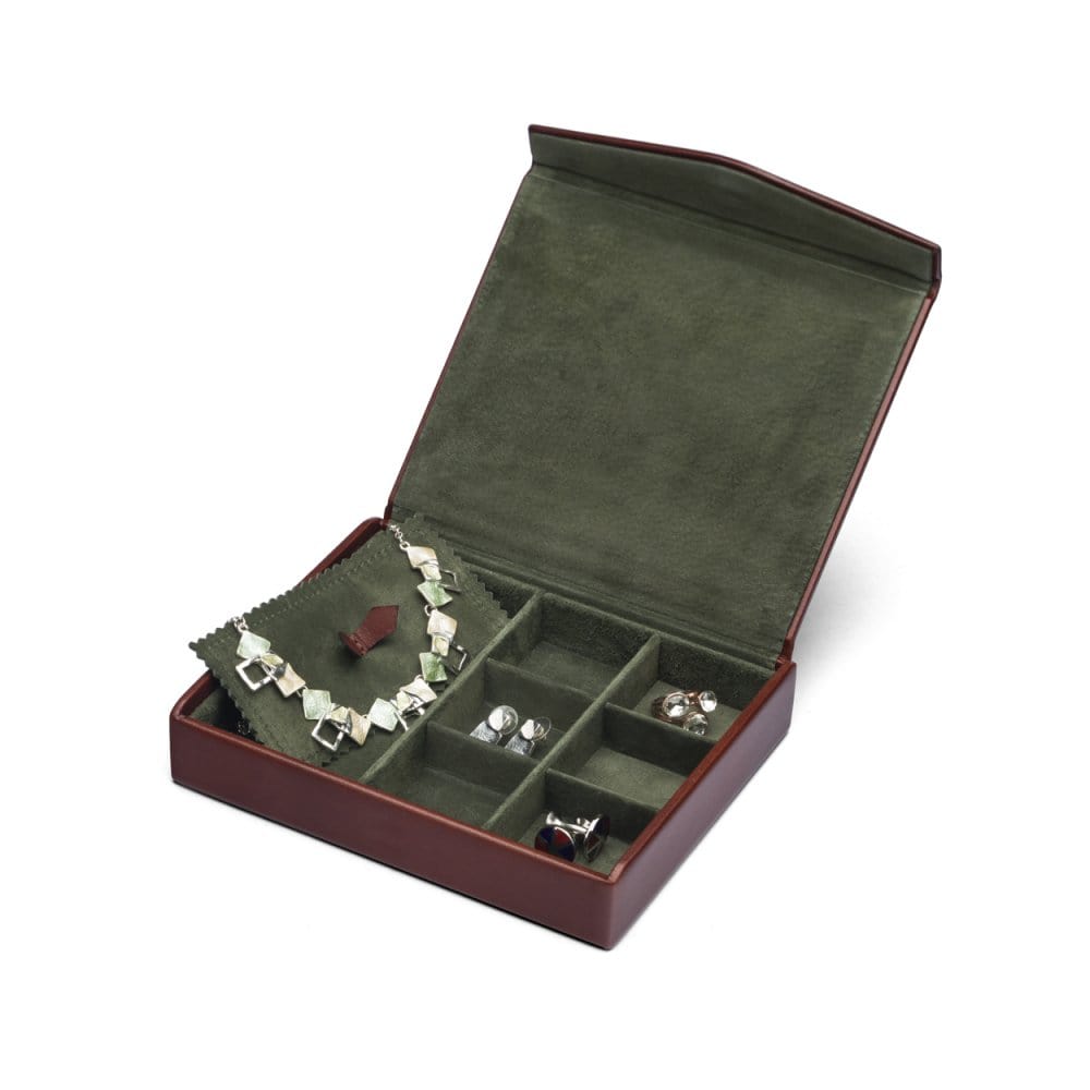 Leather Jewellery Box, Dark Tan | Accessory Boxes | SageBrown
