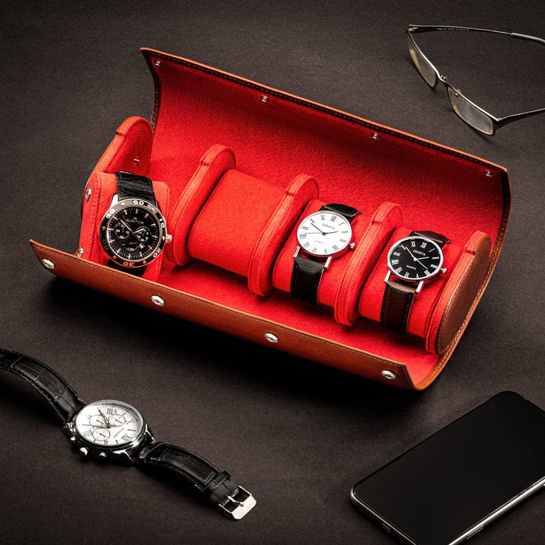 Quadruple Watch Roll, Havana Tan | Watch Rolls | SageBrown