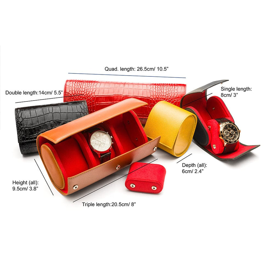 Quadruple Watch Roll, Havana Tan | Watch Rolls | SageBrown