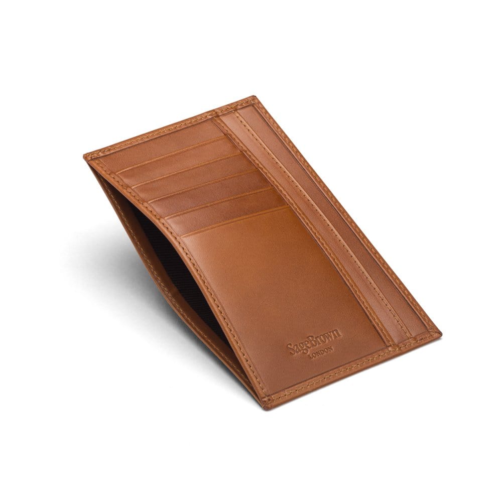 Flat Leather Jotter Wallet 5 CC, Tan | Jotters | SageBrown