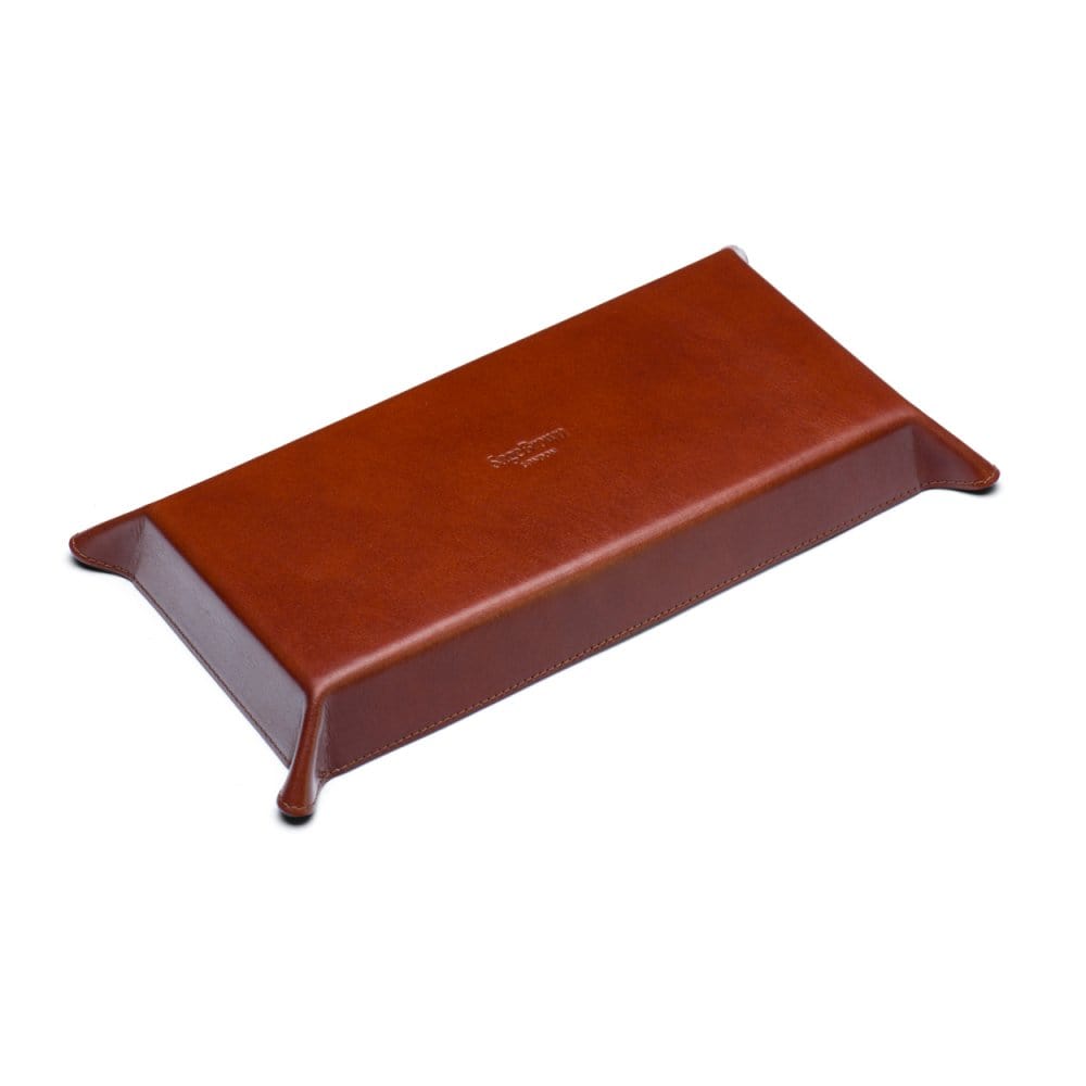 Large Leather Valet Tray, Tan | Travel Trays | SageBrown
