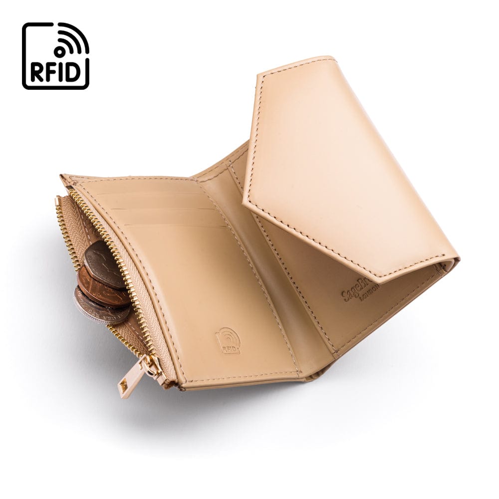 RFID Leather Envelope Purse, Ivory | Purses | SageBrown