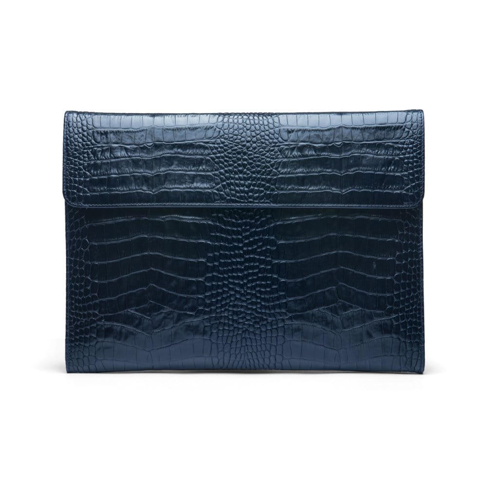 Leather A4 Envelope, Navy Croc | Document Folders | SageBrown