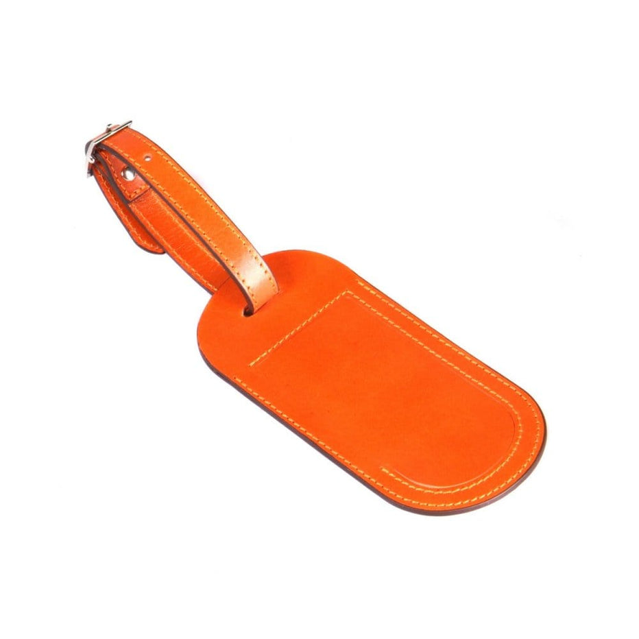Leather Luggage Tag, Orange | Tags For Luggage | SageBrown