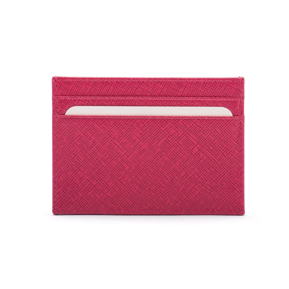 Flat Leather Card Holder, Pink | Card Cases | SageBrown