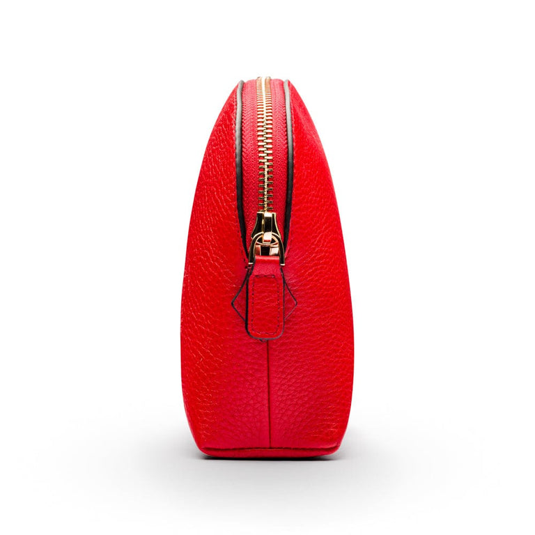 Leather Cosmetic Bag, Red | Makeup Bags | SageBrown