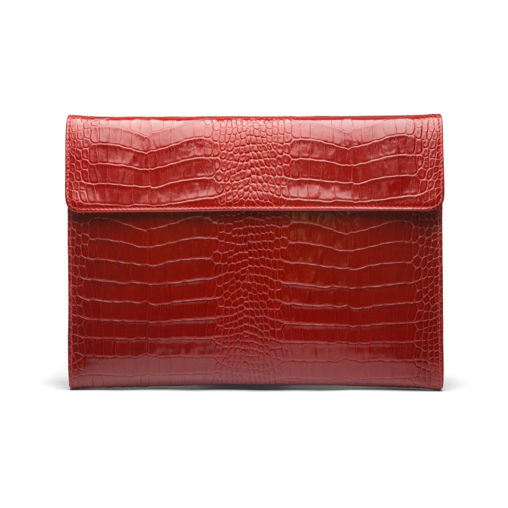 Leather A4 Envelope, Red Croc | Document Folders | SageBrown