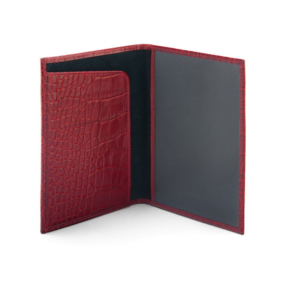 Leather Passport Cover, Red Croc | Travel | SageBrown