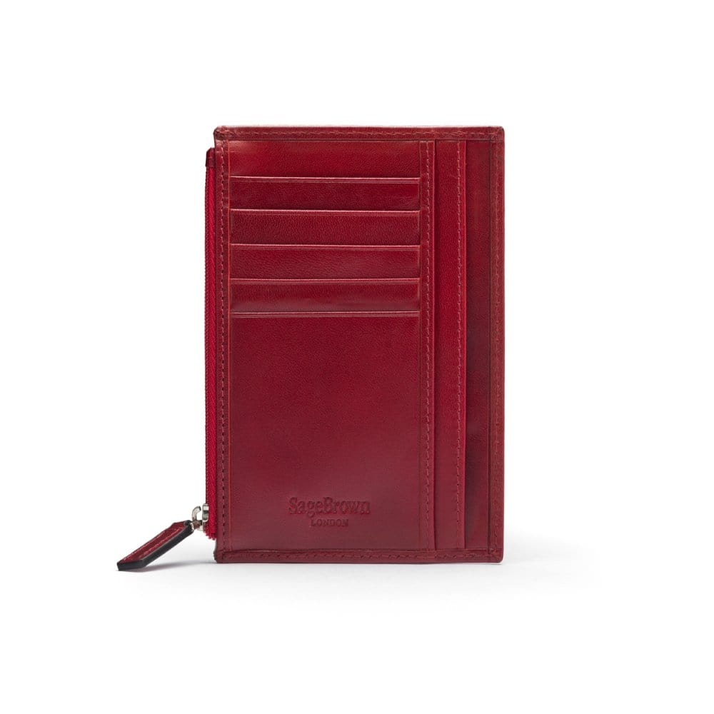 Flat Leather Jotter Wallet, Red | Jotters | SageBrown