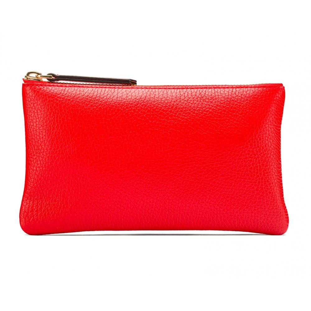 Leather Makeup Bag, Red | Cosmetic Bags | SageBrown
