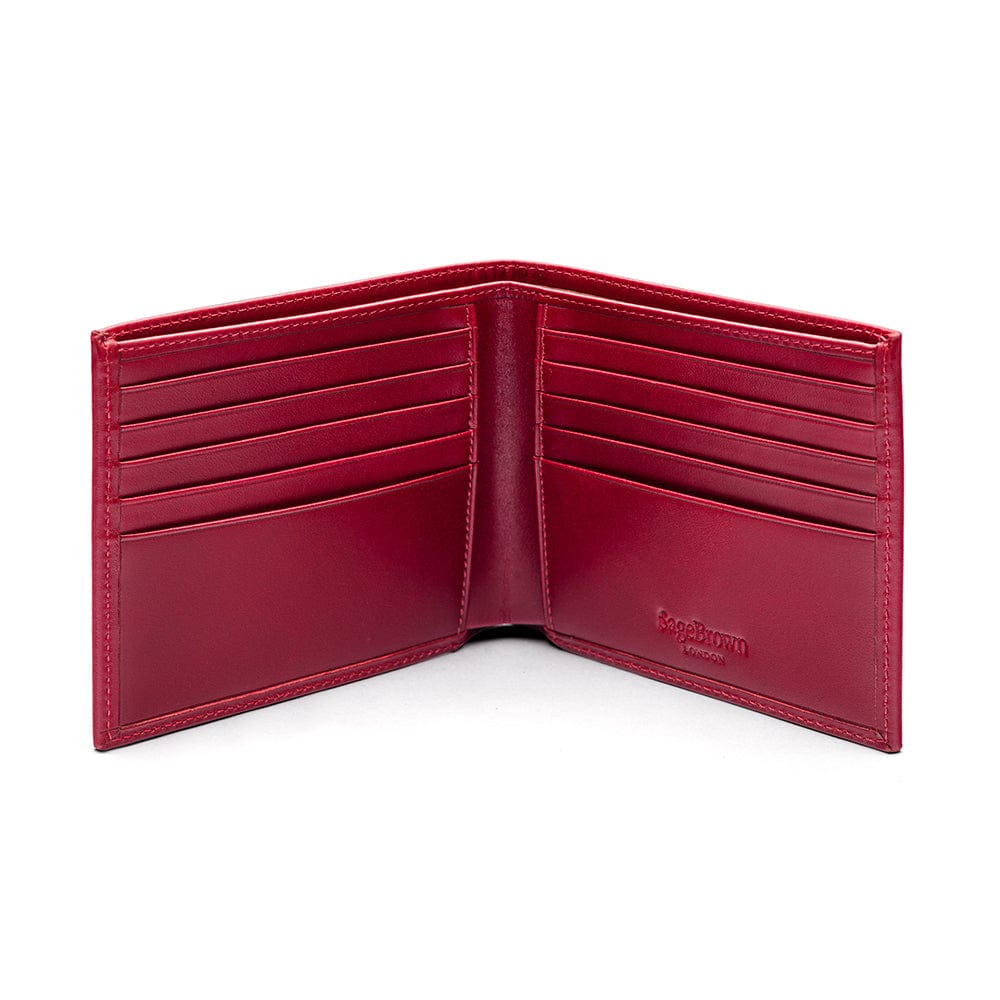 Leather Billfold Wallet 10 CC, Red | Billfold | SageBrown