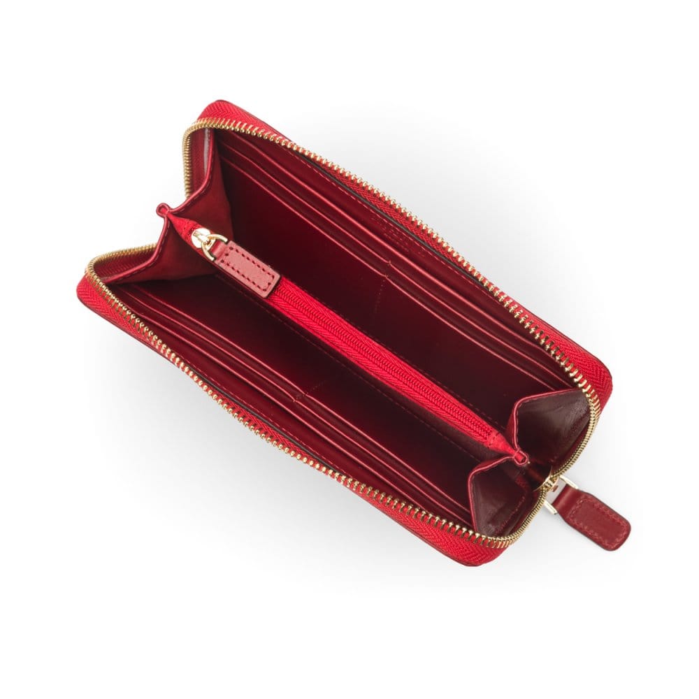 Red Large Zip Around Purse | Large Purses | SageBrown