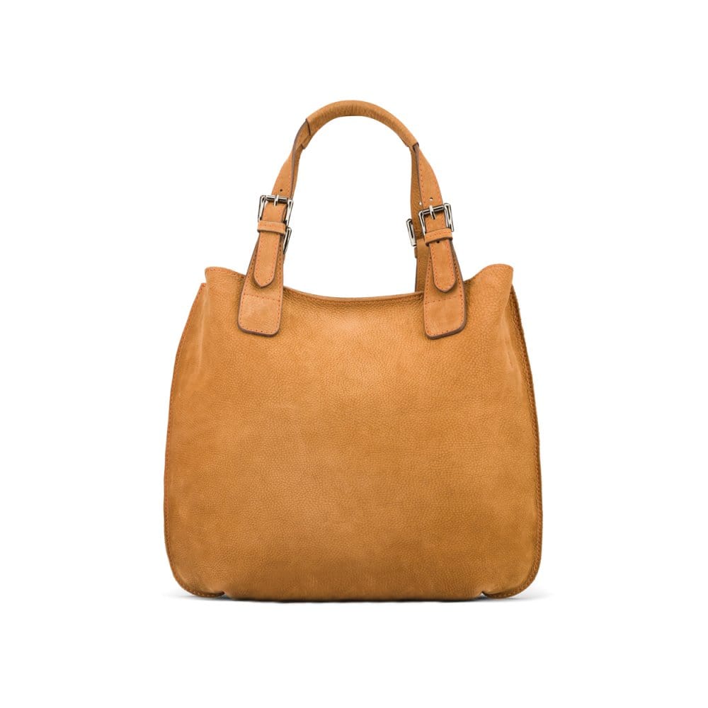 Nubuck Leather Handbag, Tan | Hobo Bags | SageBrown